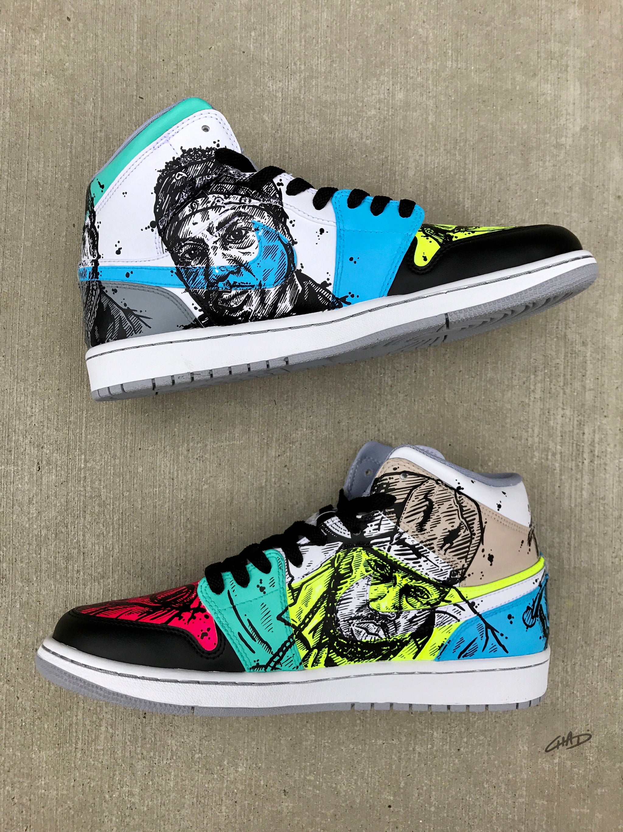 Legends of the Bay Custom Hand Painted Jordan Retro 1 Shoes – chadcantcolor