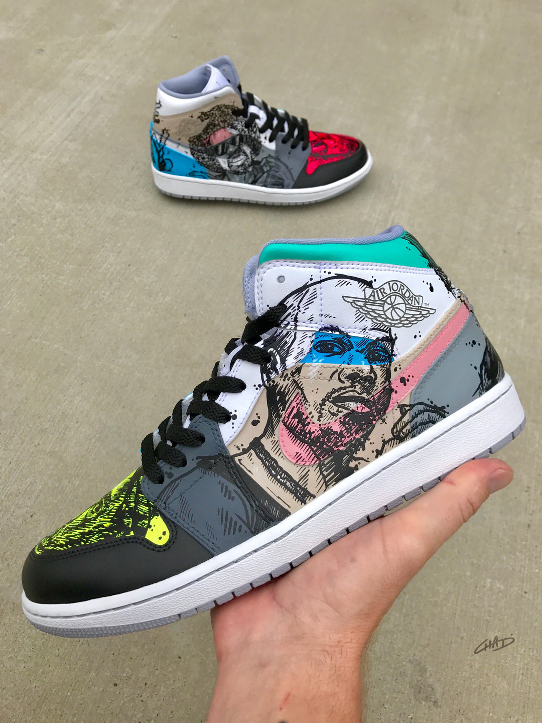Legends of the Bay Custom Hand Painted Jordan Retro 1 Shoes – chadcantcolor