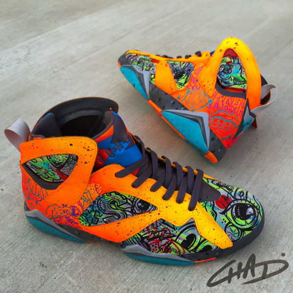 Battery Acid - Custom Painted NIKE JORDAN 7's – chadcantcolor