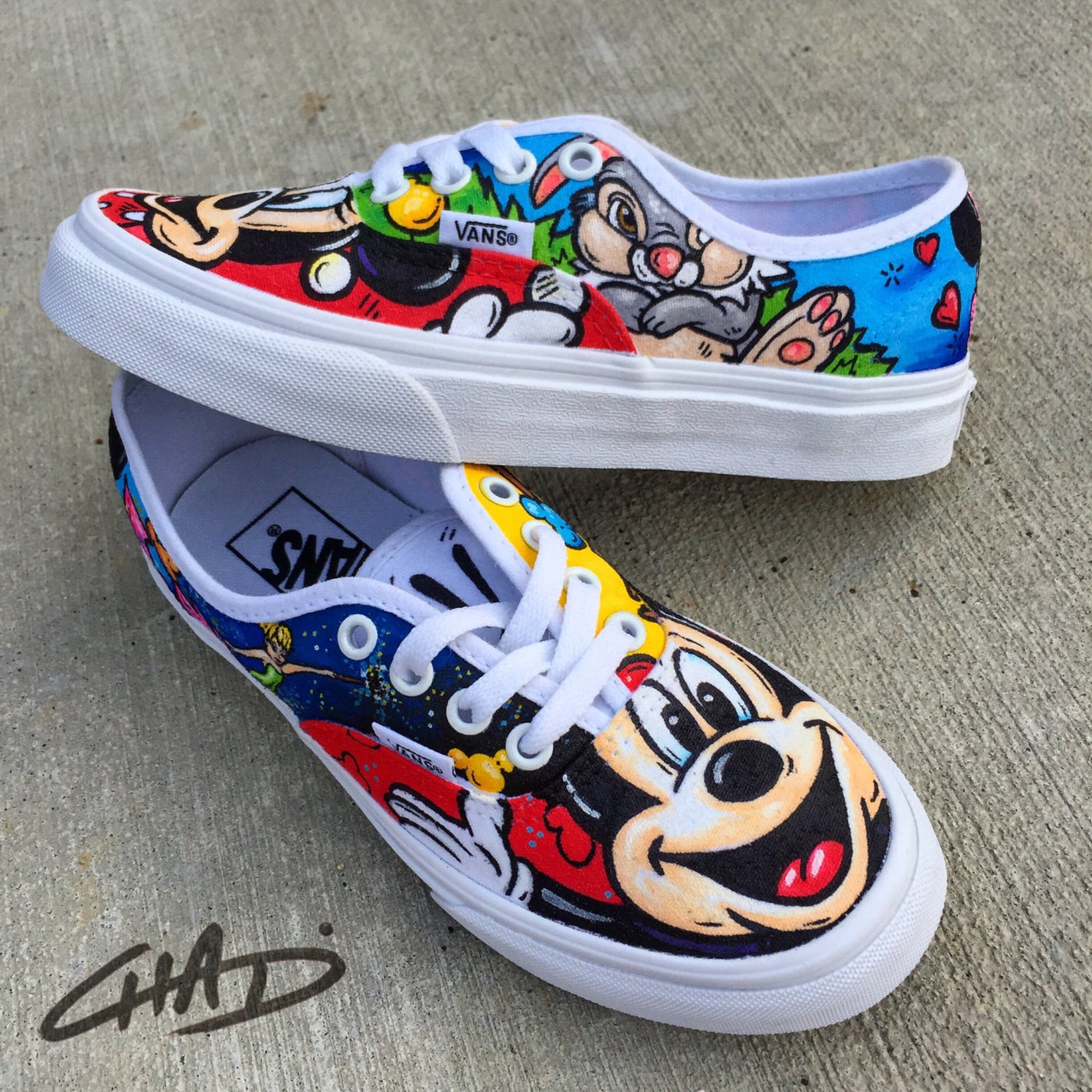 Disney Character Mash Up - Vans Authentic shoes – chadcantcolor