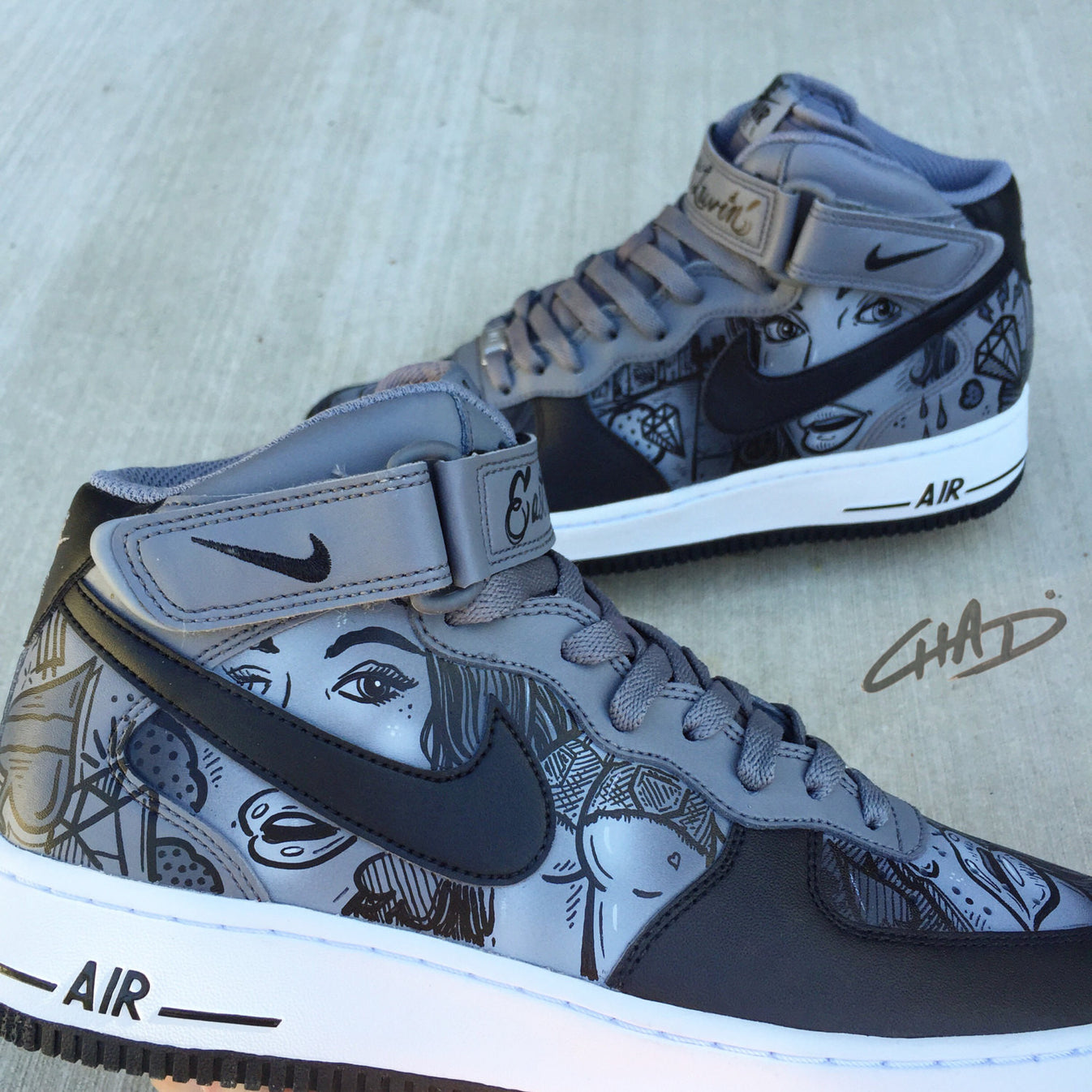 Dimes - Custom hand painted Nike Air Force 1 shoes – chadcantcolor