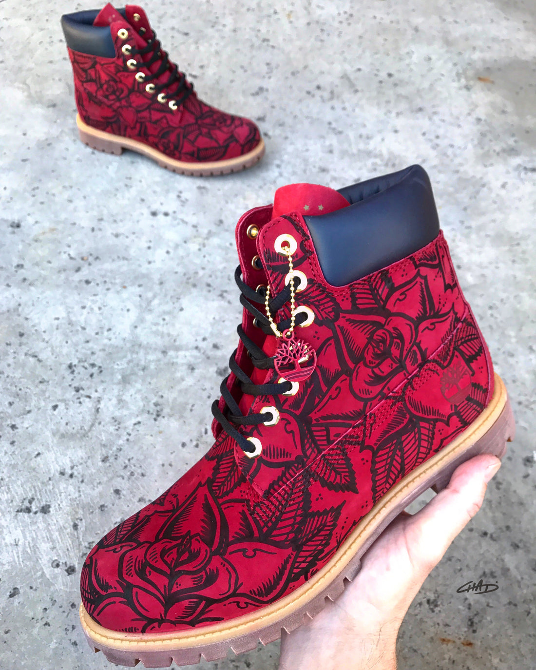 Rose Timbs | Custom Hand Painted Timberland Boots – chadcantcolor